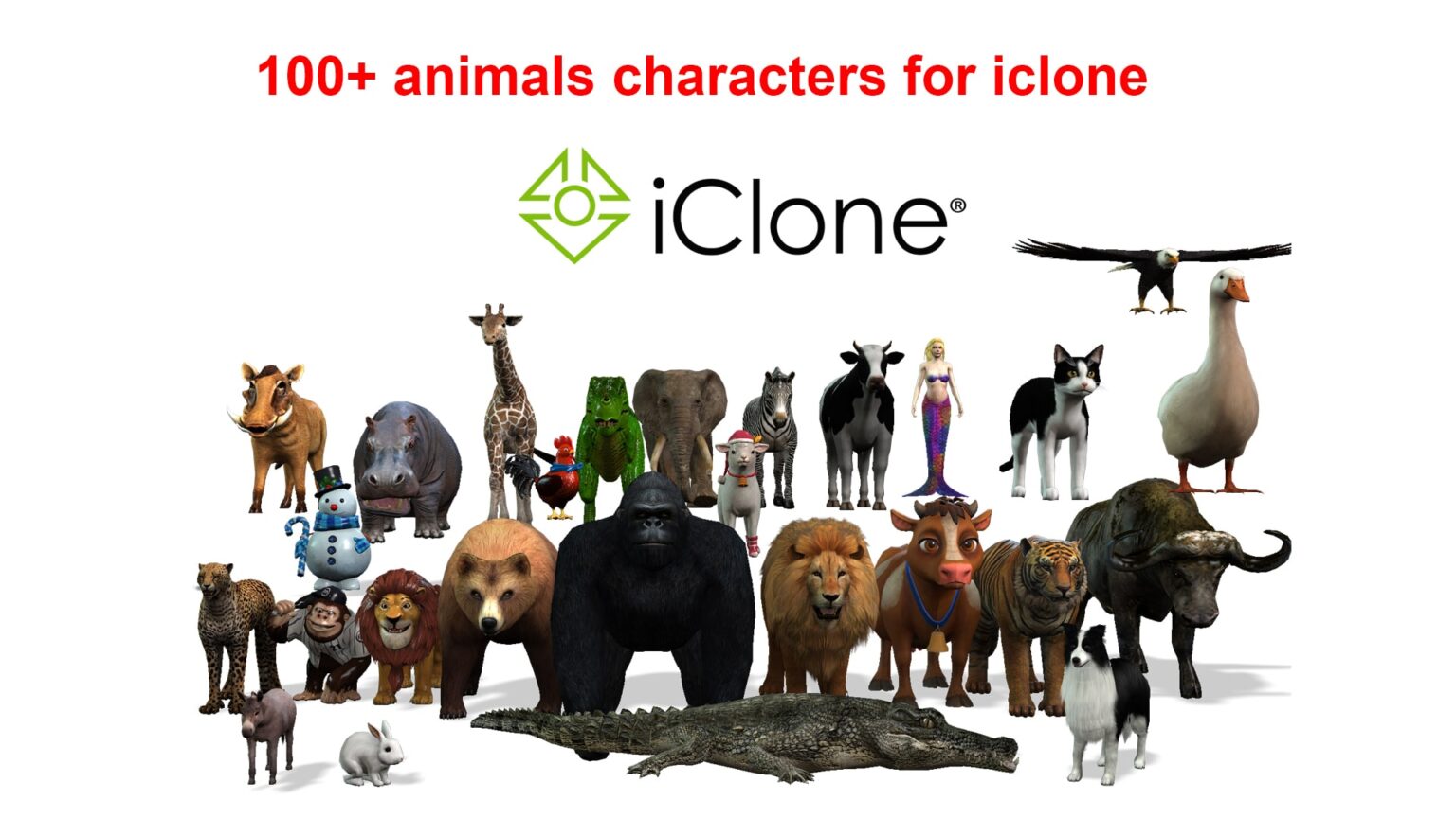 Crossing Fountain Transformation 3D Animals Character iclone 7 With ...