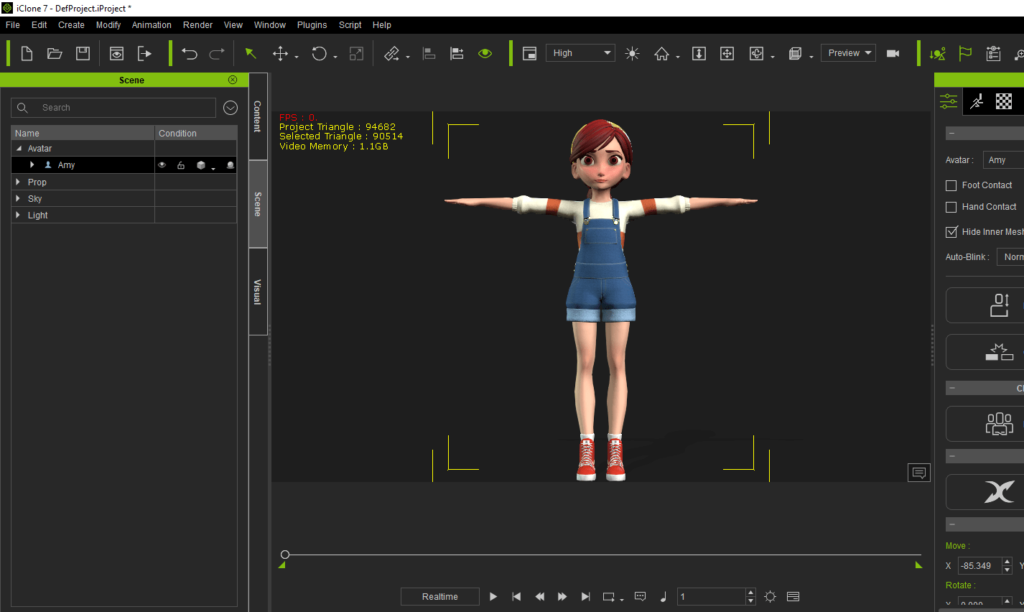 Toon Girl iclone Character- 3 - Animation Easy